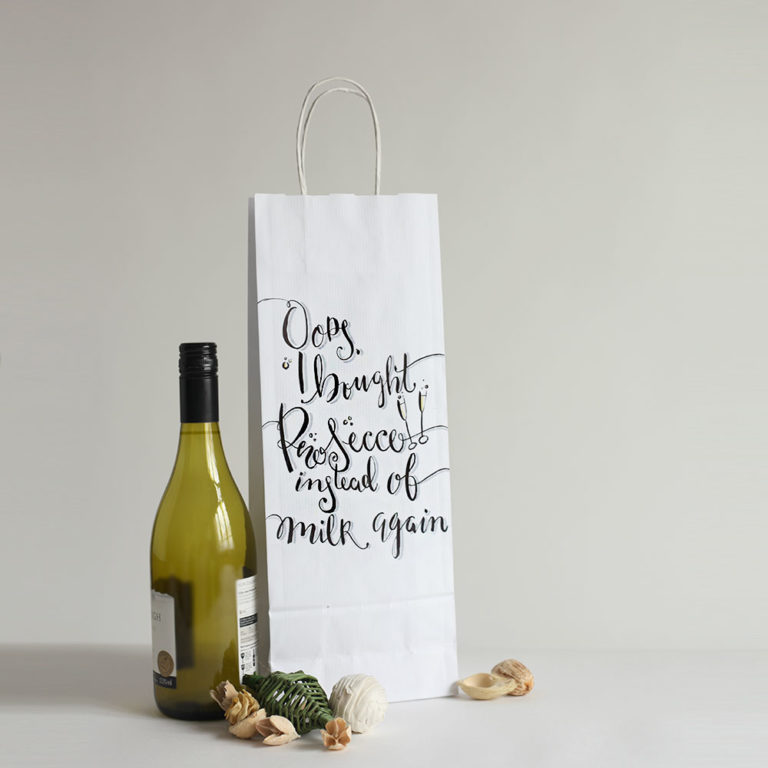 DIY modern calligraphy gift bags